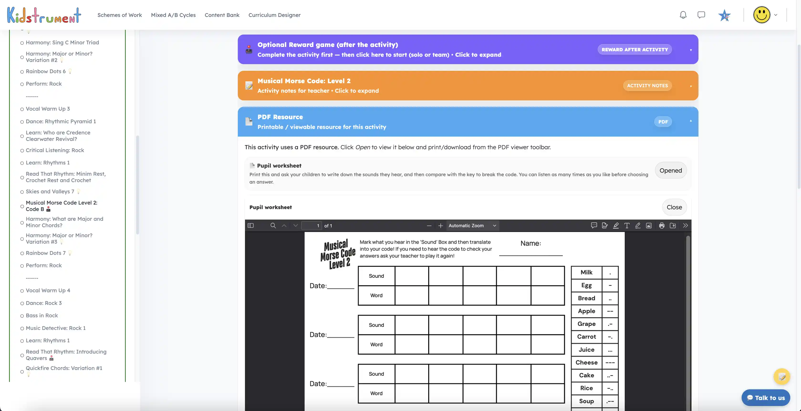 Content Bank – Kidstrument